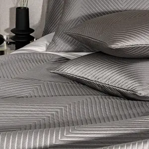 Frette Lux Herringbone Coverlet, King - Slate Gray