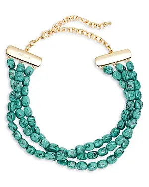 Cult Gaia Cult Gaia Nora Cultured Freshwater Pearl Triple Row Choker Necklace Turquoise