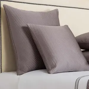 Frette Lux Herringbone Decorative Pillow, 20 X 20 - Slate Gray