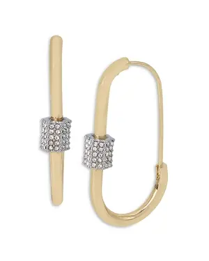 ALLSAINTS Pave Accent Oval Hoop Earrings - Gold/silver