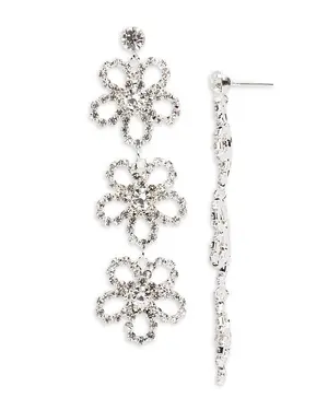 Aqua Flower Drop Chandelier Earrings