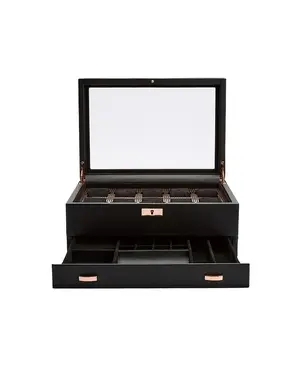 Wolf Axis 10 Piece Watch Box With Drawer - Copper