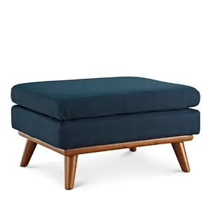 MODWAY Engage Upholstered Fabric Ottoman - Azure