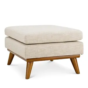 MODWAY Engage Upholstered Fabric Ottoman - Beige