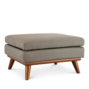 MODWAY Engage Upholstered Fabric Ottoman Granite