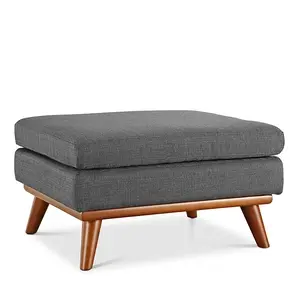 MODWAY Engage Upholstered Fabric Ottoman - Gray