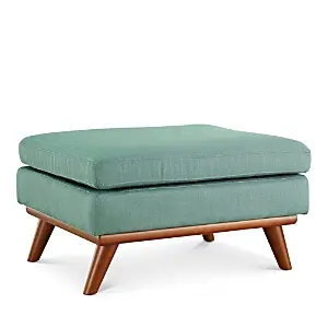 MODWAY Engage Upholstered Fabric Ottoman Laguna