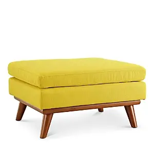 MODWAY Engage Upholstered Fabric Ottoman Sunny