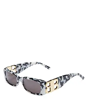Balenciaga Dynasty Rectangular Sunglasses Gray Havana/gray Solid