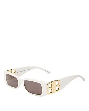 Balenciaga Dynasty Rectangular Sunglasses White