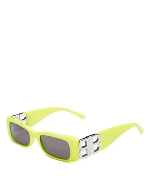 Balenciaga Dynasty Rectangular Sunglasses Yellow/gray Solid