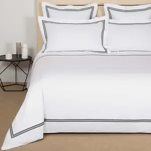 Frette Triplo Popeline Pillowcase King White/black