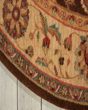 NOURISON HOME Living Treasures Li04 Round Area Rug, 5'10 Round - Brown