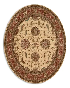 NOURISON HOME Nourison Living Treasures Li04 Round Area Rug, 5'10 Round Ivory/red