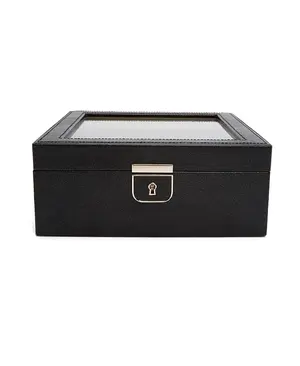 Wolf Palermo 6 Piece Watch Box - Black