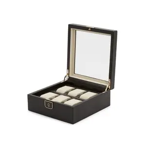 Wolf Palermo 6 Piece Watch Box - Black