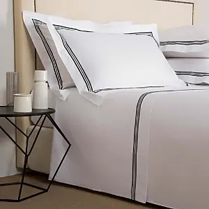 Frette Triplo Popeline Sheet Set, Cal King White/black