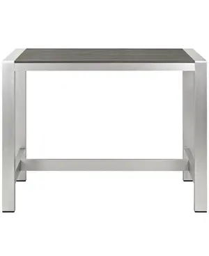 MODWAY Shore Outdoor Patio Aluminum Rectangle Bar Table
