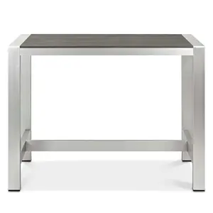 MODWAY Shore Outdoor Patio Aluminum Rectangle Bar Table