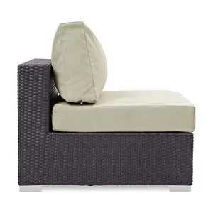 MODWAY Convene Outdoor Patio Armless Chair - Espresso Beige