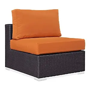 MODWAY Convene Outdoor Patio Armless Chair Espresso Orange