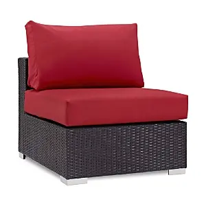 MODWAY Convene Outdoor Patio Armless Chair Espresso Red