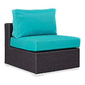 MODWAY Convene Outdoor Patio Armless Chair Espresso Turquoise