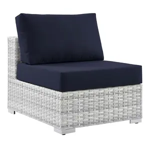 MODWAY Convene Outdoor Patio Armless Chair - Light Gray Navy