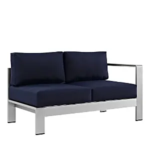 MODWAY Shore Right-arm Corner Sectional Outdoor Patio Aluminum Loveseat