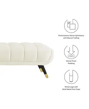 MODWAY Adept Performance Velvet Bench - Ivory