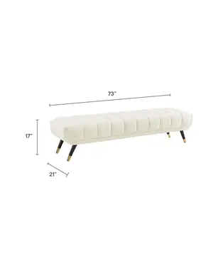 MODWAY Adept Performance Velvet Bench - Ivory