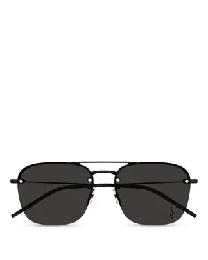 Saint Laurent Monogram Pin Navigator Sunglasses - Gold/gold Mirrored Solid