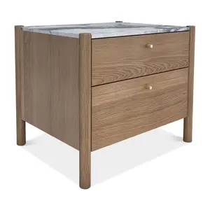 HUPPE Jules White Oak 2 Drawer Nightstand