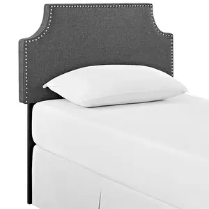MODWAY Laura Upholstered Fabric Headboard, Twin - Gray