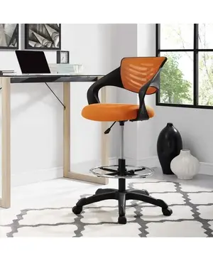 MODWAY Thrive Mesh Drafting Chair - Orange