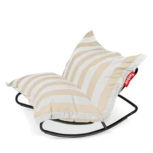 FATBOY Original Slim Outdoor Bean Bag & Rock 'n Roll Bundle Stripe Sandy Beige