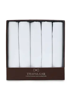 Trafalgar Premium Handkerchiefs, Box Of 5 - White