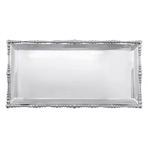 MARIPOSA Pearl Drop Long Rectangular Tray - Silver