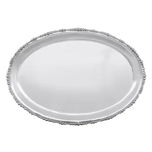 MARIPOSA Pearl Drop Oval Platter - Silver