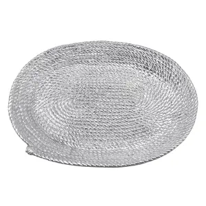 MARIPOSA Rope Oval Platter - Silver
