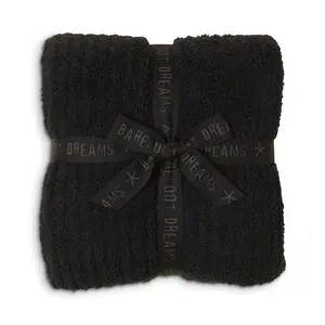 Barefoot Dreams Cozychic Ribbed Throw Black