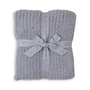 Barefoot Dreams Cozychic Ribbed Throw Dove Gray