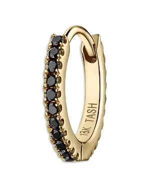 MARIA TASH 18k Yellow Gold & Black Diamond Eternity Earring - Black/gold