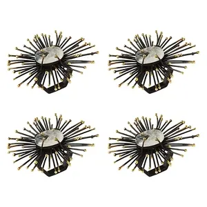 KIM SEYBERT Flare Napkin Rings, Set Of 4 Gold/black