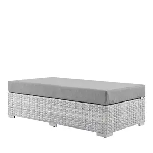 MODWAY Convene Outdoor Patio Rectangular Ottoman - Light Gray Gray