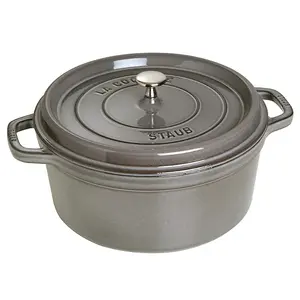 STAUB Round Cocotte, 5.5 Quart - Graphite Gray