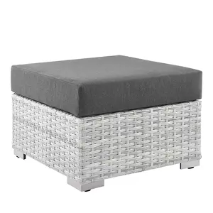 MODWAY Convene Outdoor Patio Ottoman - Light Gray/charcoal