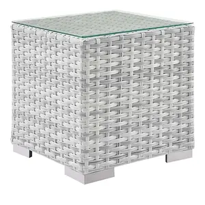 MODWAY Convene Outdoor Patio Side Table - Light Gray