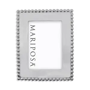 MARIPOSA Pearled Frame, 5 X 7 - Silver