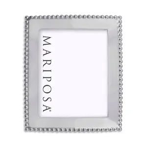 MARIPOSA Pearled Frame, 8 X 10 - Silver